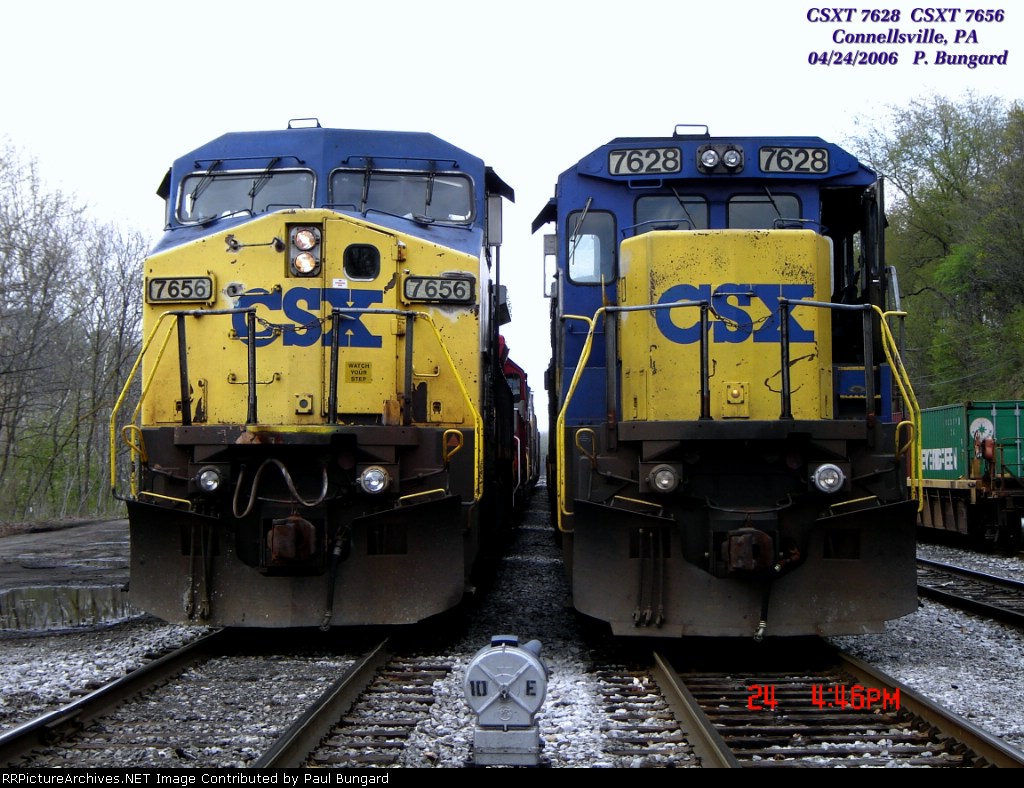 CSX 7628 C40-8 CSXT 7656 C40-8W 04/24/2006